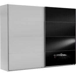 Schwebetürenschrank wimex, B:225cm H:210cm T:65cm, schwarz-weiß, Schränke, "Easy", mit Teilglas