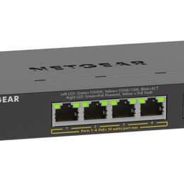 Netgear Netzwerk-Switch "5-Port Gigabit Ethernet High-Power PoE+ Plus Switch", B:16,4cm H:8,6cm T:26,4cmohne farbbezeichnung, Netzwerk-Switches