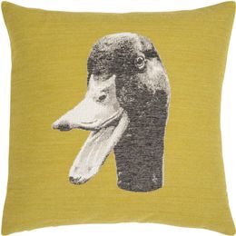 Dekokissen Pad, B:45cm L:45cm, gr&uuml;n, Baumwolle, Dekokissen_Sitzkissen_Kissenh&uuml;llen, "MOO", Made in Europe, Kissenh&uuml;lle ohne F&uuml;llung, 1 St&uuml;ck