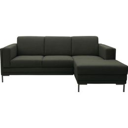 Ecksofa, B:214cm H:82cm T:146cm, grün, LOOKS by Wolfgang Joop, 100% Polyester, Wohnzimmer, Sofas, "LOOKS VII L-Form", klare Linien, edles Design