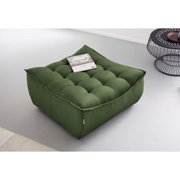 Hocker Calia italia, B:81cm H:42cm T:87cm, gr&uuml;n, Luxus-Microfaser Selfie (100% Polyester), Garten, Hocker, "Banjo, Designhocker in toller Optik und