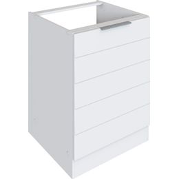 Spülenschrank KOCHSTATION, B:60cm H:82cm T:60cm, weiß, MDF, Küche, Schränke, "KS-Luhe", 60 cm breit