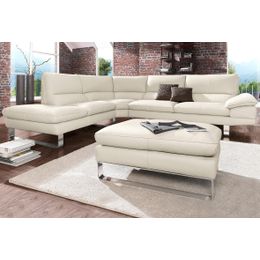 Ecksofa Calia italia, B:297cm H:87cm T:97cm, weiß, NaturLeder Sorrento;Leder Bull, Wohnzimmer, Sofas, "Dave, italienisches Designsofa mit