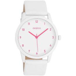 Oozoo Damen Quarzuhr, wei&szlig;, Armbanduhren, Armbanduhr, Damenuhr, Lederarmband