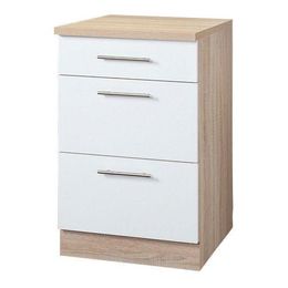 Wiho-K&uuml;chen Unterschrank WIHO K&Uuml;CHEN, B:50cm H:85cm T:60cm, wei&szlig;, K&uuml;che, Schr&auml;nke, "Montana", 50 cm breit mit 2 Ausz&uuml;gen