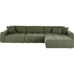 Ecksofa 3C CANDY, B:378cm H:74cm T:200cm, grün, 100% Polyester, Wohnzimmer, Sofas, "Yoshy mit Komfortfunktionen, modern und bequem, L-Form", Zwei
