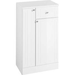 Unterschrank SAPHIR, B:50cm H:85,4cm T:33cm, weiß, Spanplatte, Badezimmer, Schränke, "Quickset 955 Badschrank mit 2 Türen, 1 Schublade, 50 cm breit",