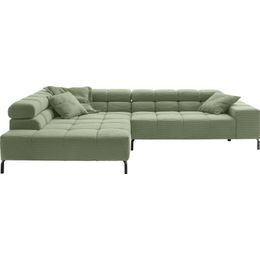 Ecksofa Inosign, B:321cm T:216cm, grün, : 88% Polyester, 12% Polyacryl, Wohnzimmer, Sofas, "Ancona New, wahlweise motorische Sitztiefenverstellung,