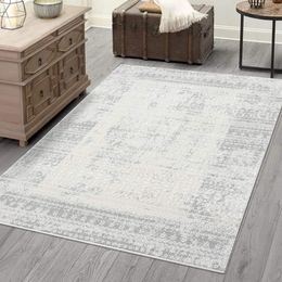 Teppich Carpet City, B:120cm H:10mm L:170cm, grau, Polyester, Wohnzimmer, Teppiche, "ANTIK232", Kurzflor, 3D-Optik, Klassisch-Modern f&uuml;r Wohnzimmer,
