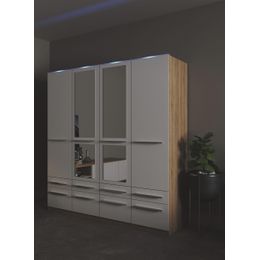 Kleiderschrank Priess, B:185cm H:193cm T:54cm, weiß, Holzwerkstoff, Schlafzimmer, Schränke, "Schrank Garderobe Wäscheschrank Barcelona in 5 Breiten",
