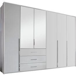 Dreht&uuml;renschrank Rauch, B:304cm H:225cm T:65cm, wei&szlig;, Holzwerkstoff, Schr&auml;nke, "Montclar", Passepartout optional mit Beleuchtung, inkl.