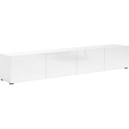 Lowboard Inosign, B:225cm H:40cm T:38cm, wei&szlig;, Sideboards, "Mister, TV-Board, TV-Bank, TV-Kommode, TV-M&ouml;bel", mit 4 Klappen, komplett Hochglanz