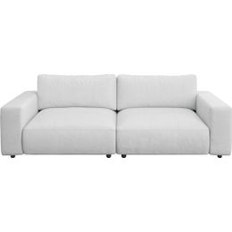 Big-Sofa Musterring, B:252cm H:81cm T:124cm, weiß, Flachgewebe FLORIS (100% Polyester);Flachgewebe VALMONT (60% Baumwolle/ 40% Leinen);Microfaser
