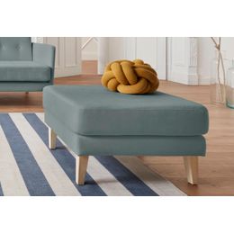 Hocker Andas, B:71cm H:43cm T:61cm, grün, Samtoptik (100% Polyester);Struktur (100% Polyester);Struktur fein (100% Polyester), Wohnzimmer, Hocker,