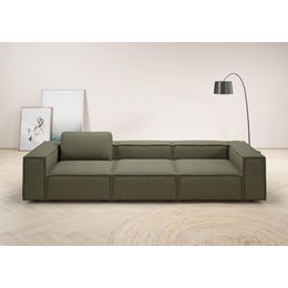 3,5-Sitzer Places of Style, B:336cm H:68cm T:118cm, grün, 96% Polyester, 4% Nylon, Sofas, "Watertown, modernes Big-Sofa XXL, 336 cm Breite, auch in