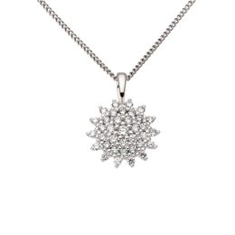 Firetti Damen Kettenanhänger "Schmuck Geschenk Gold 585 Halsschmuck Anhänger für Halskette Blume", 0,28 P2 = erkennbare Einschlüsse, Diamanten