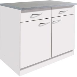 Wiho-K&uuml;chen Unterschrank WIHO K&Uuml;CHEN, B:100cm H:85cm T:50cm, wei&szlig;, K&uuml;che, Schr&auml;nke, "Kiel", 100 cm breit, 50 cm tief