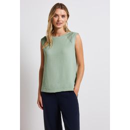 Street One Damen T-Shirt, gr&uuml;n, Gr. 46, unifarben, Stoff, Vorderseite: 100% Polyester; R&uuml;ckseite: 95% Viskose, 5% Elasthan; Details: 100% Polyester,
