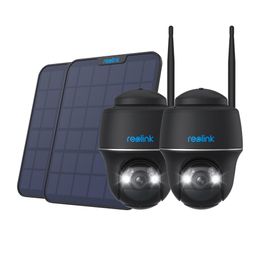 Reolink &Uuml;berwachungskamera "Set 2xArgus Series B430-B Battery-WiFi +2x Solar Panel 2-B", B:24,5cm H:20,2cm T:45cm, wei&szlig;, &Uuml;berwachungskameras