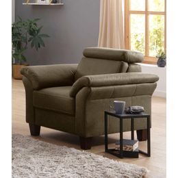 Sessel Home Affaire, B:101cm H:84cm T:93cm, gr&uuml;n, Luxus-Microfaser (100% Polyester);Luxus-Microfaser Lederoptik (100% Polyester), ;Struktur fein