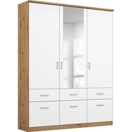Kleiderschrank Rauch, B:136cm H:199cm T:58cm, wei&szlig;, Holzwerkstoff, Kinderzimmer, Schr&auml;nke, "Kleiderschrank Schrank Garderobe deckenhoher Schrank