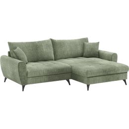 Ecksofa MR. COUCH, B:246cm H:71cm T:170cm, grün, Dolce (100% Polyester), Wohnzimmer, Sofas, "Blackburn II, L-Form", Mit Kaltschaumpolsterung bis 140