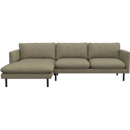 Ecksofa FLEXLUX, B:261cm H:61cm T:165cm, grün, 62% Polyester, 17% Cotton, 14% Viscose, 7% Linen, Wohnzimmer, Sofas, "Bolzano, elegant und bequem,
