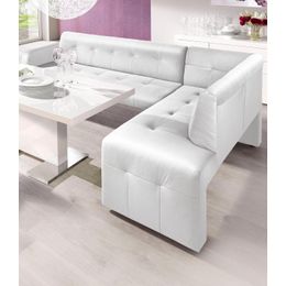 Essbank, B:197cm H:82cm T:265cm, weiß, exxpo - SOFA FASHION, Luxus-Microfaser (100% Polyester), Küche, Sitzbänke, "Barista, bequem und elegant, hohe