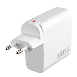 4smarts USB-Ladegerät "GaN Flex Pro 100W 3x USB-C + 1x USB-A, Travel Edition", B:12cm H:8cm T:19cm, weiß, Ladegeräte, flexibel nutzbar mit EU-, UK-