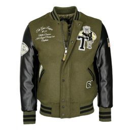 Top Gun Herren Bomberjacke "TG20202014", grün, Gr. L, Obermaterial: 50% Wolle, 50% Polyester / Ärmel: 100% Polyurethan / Strick: 100% Polyester /