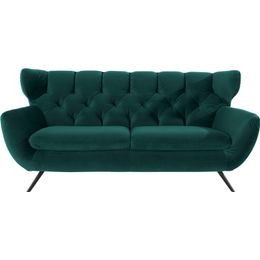 2,5-Sitzer 3C CANDY, B:200cm H:94cm T:95cm, grün, Samt-Optik (100% Polyester), Sofas, "Beatrice, extravagantes Megasofa, bequem, Küchensofa", mit