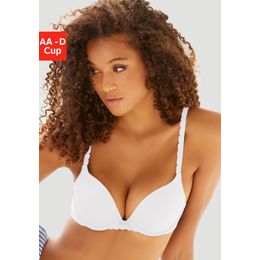 s.Oliver Damen Push-up-BH "Camille", Gr. 70, weiß, Microtouch, Obermaterial: 72% Polyamid, 15% Polyester, 13% Elasthan, Basic, BHs, mit nahtlos