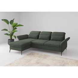 Sit & More Ecksofa SIT & MORE, B:264cm H:92cm T:198cm, gr&uuml;n, 90% Polyester, 10% Polyamid, Wohnzimmer, Sofas, "Emely, inkl. Sitztiefenverstellung", wahlweise mit