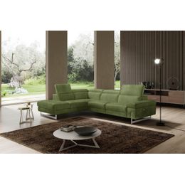 Ecksofa Egoitaliano, B:278cm H:100cm T:221cm, grün, Wohnzimmer, Sofas, "Candice, elegant, edel und bequem, erstklassiger Sitzkomfort, L-Form", inkl.