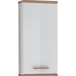 Hängeschrank SAPHIR, B:35,5cm H:74,5cm T:20,5cm, weiß, Spanplatte, Badezimmer, Schränke, "Quickset Badschrank 35,5 cm breit mit 1 Tür und 2