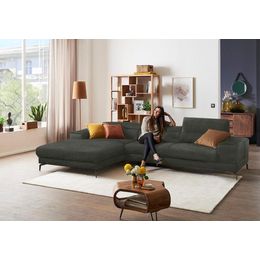 Ecksofa W.Schillig, B:343cm H:70cm T:193cm, grün, Chenille-Flachgewebe R66 (85% Polyester, 15% Nylon), Wohnzimmer, Sofas, "piedroo, Designsofa mit