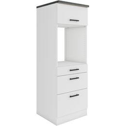 Backofenumbauschrank Optifit, B:60cm H:174,4cm T:60cm, wei&szlig;, Spanplatte, Schr&auml;nke, "Palma", Breite 60 cm, 3 Schubk&auml;sten, 1 Klappe