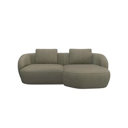 Wohnlandschaft FLEXLUX, B:217cm H:85cm T:146cm, grün, 62% Polyester, 17% Cotton, 14% Viscose, 7% Linen, Sofas, "Torino, rund, L-Form, Sofa-Ecke mit