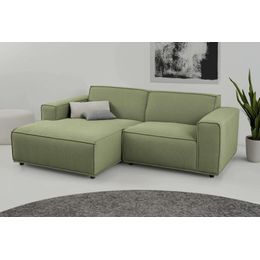 Ecksofa Home Affaire, B:228cm H:75cm T:156cm, grün, 100% Polyester, Wohnzimmer, Sofas, "Avelin, 228 cm, L-Form, Chenille, Struktur-Boucle", mit