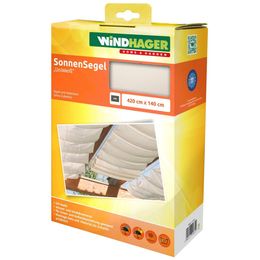 Sonnensegel Windhager, B:420cm T:140cm, weiß, Polyester, Sonnensegel, für Seilspannmarkise, inklusive Laufhaken, 4,2x1,4 m
