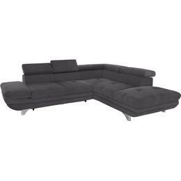 Ecksofa COTTA, B:273cm H:72cm T:237cm, grau, Struktur (100% Polyester );Chenille (90% Polyester; 10% Polyamid ), Wohnzimmer, Sofas, "Enterprise
