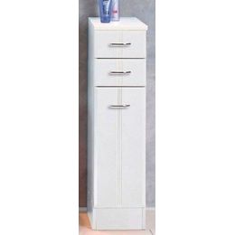 Midischrank Welltime, B:25cm H:99cm T:35cm, wei&szlig;, MDF, Spanplatte, Badezimmer, Schr&auml;nke, "Rallye", Breite 25 cm, mit wechselbarem T&uuml;ranschlag