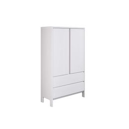 Wäscheschrank Home Affaire, B:98cm H:137cm T:34cm, weiß, Massivholz, Schränke, "Luven", aus massiver Kiefer, Höhe 137 cm, mit 2 Schubladen und 2 Türen