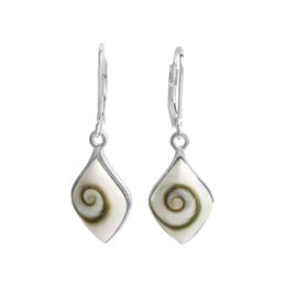 Vivance Damen Paar Ohrh&auml;nger "925/- Sterling Silber mit Muschel wei&szlig;", one-size, Silber 925 (Sterlingsilber), wei&szlig;, Silber 925 (Sterlingsilber),