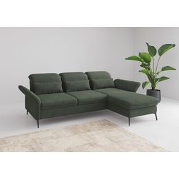 Sit & More Ecksofa SIT & MORE, B:264cm H:92cm T:198cm, gr&uuml;n, 90% Polyester, 10% Polyamid, Wohnzimmer, Sofas, "Emely, inkl. Sitztiefenverstellung", wahlweise mit