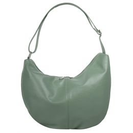 Samantha Look Damen Shopper, grün, Leder, leicht glänzend, unifarben, Taschen, echt Leder, Made in Italy