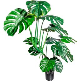 Kunstbaum Creativ green, H:120cm Ø:90cm, grün, Kunststoff, Wohnzimmer, Kunstpflanzen, "Splitphilodendron"