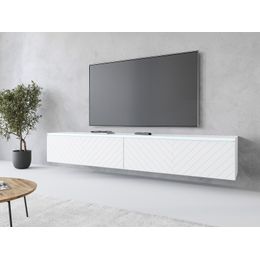 Lowboard Inosign, B:180cm H:30cm T:33cm, wei&szlig;, Wohnzimmer, Sideboards, "Vera, wahlweise mit oder ohne Beleuchtung", gefr&auml;ste MDF Front mit 3D Effekt,
