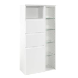Midischrank Welltime, B:65cm H:130cm T:35cm, wei&szlig;, MDF, Spanplatte, Badezimmer, Schr&auml;nke, "Cardiff", Breite 65 cm, mit Softclose-Funktion