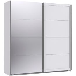 Schwebet&uuml;renschrank wimex, B:180cm H:208cm T:65cm, wei&szlig;, Spanplatte, Schr&auml;nke, "Chalet", in Landhausoptik, mit Spiegelt&uuml;r